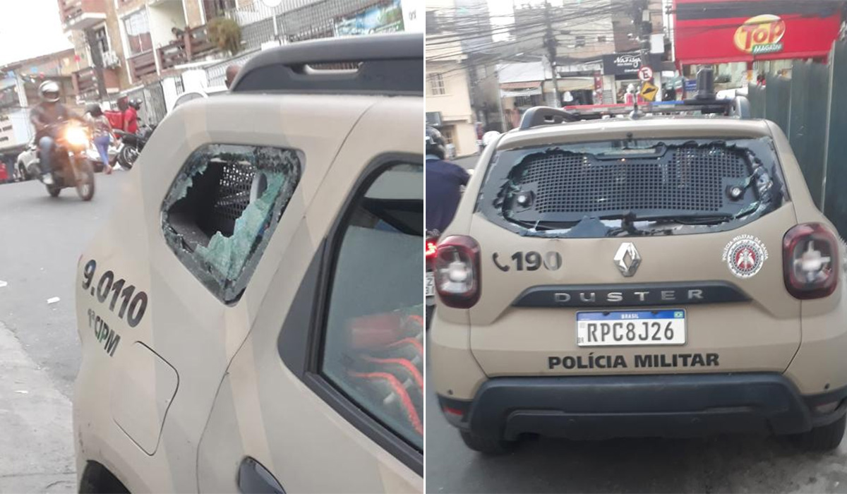 Viatura da PM é apedrejada em ação para prender suspeitos em Pernambués ...