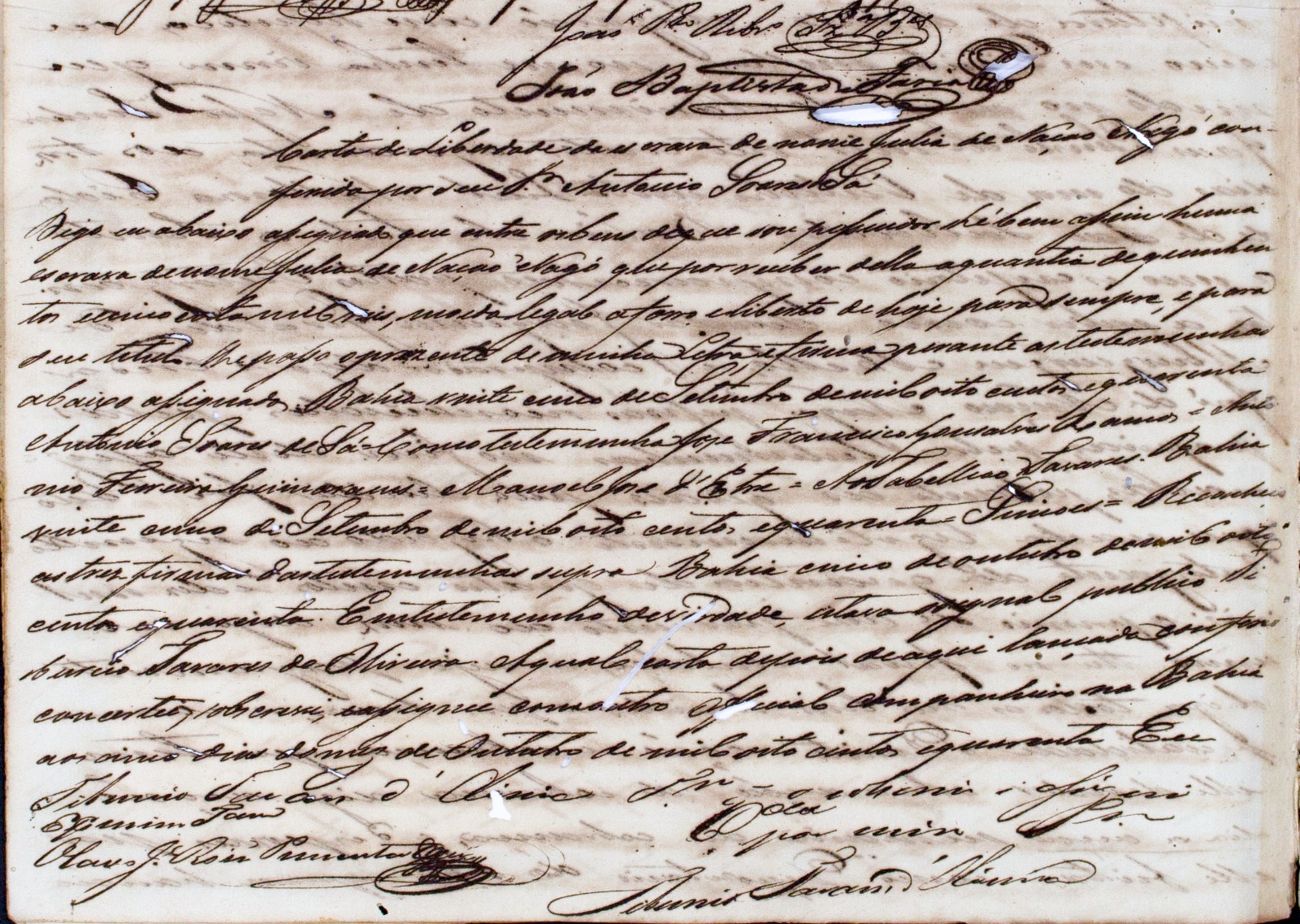 Carta de alforria de 1840 mostra que fundadora do Gantois comprou a ...